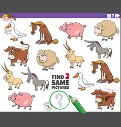 Jigsaw puzzle game with funny farm animal Vector Image