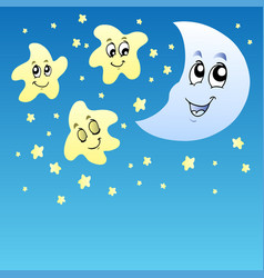 Moonscape with cartoon astronaut Royalty Free Vector Image