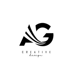 Ag a g letter logo design with a creative cut Vector Image