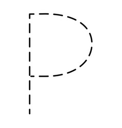 Tracing alphabet lowercase small letter p Vector Image