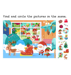 Find and circle objects educational game Vector Image