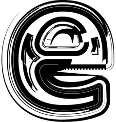 Abstract doodle letter e Royalty Free Vector Image