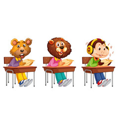 Animal student on white background Royalty Free Vector Image