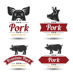 Premium quality pork meat packaging label Vector Image