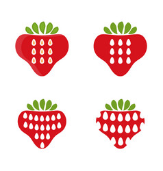Flat strawberry icon symbol Royalty Free Vector Image