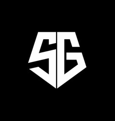 Sg monogram logo circle ribbon style outline Vector Image