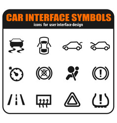 Car interface symbols Royalty Free Vector Image
