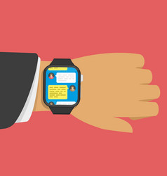 Wrist watch on hand Royalty Free Vector Image - VectorStock