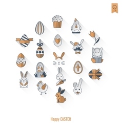 Celebration Easter Icons Royalty Free Vector Image