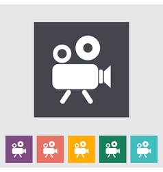 Video camera with play button silhouette icon Vector Image