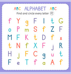 Find and circle every letter o worksheet for Vector Image