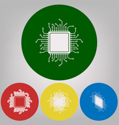 Cpu microprocessor sticker style icon Royalty Free Vector