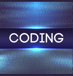 Abstract mystic binary code digits blue lines Vector Image