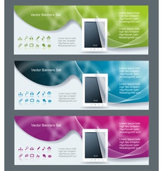 Collection banner design tablet pc computer Vector Image