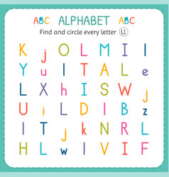 Find and circle every letter o worksheet for Vector Image