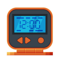 Orange old fashioned alarm clock time measuring Vector Image