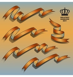 Orange ribbon set Royalty Free Vector Image - VectorStock
