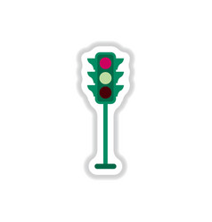 Traffic light sticker Royalty Free Vector Image
