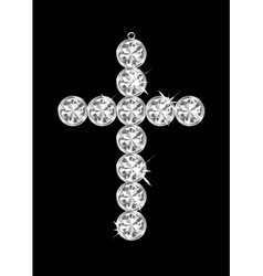 Silver diamond cross Royalty Free Vector Image