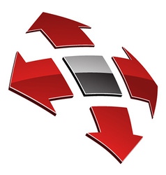 Red shiny 3d arrow Royalty Free Vector Image - VectorStock