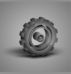 Gray cog with purple core Royalty Free Vector Image