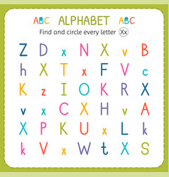 Find and circle every letter o worksheet for Vector Image