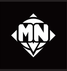 Mn logo monogram with piece circle ribbon style Vector Image
