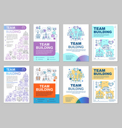 Team building brochure template layout Royalty Free Vector