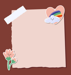 Aesthetic Paper Notes Background Wallpaper Vector Image