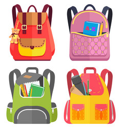 Colorful school supplies isolated on white Vector Image