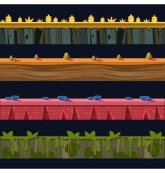 Water Platformer Level Floor Design Set Royalty Free Vector