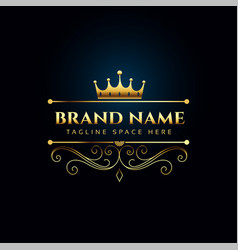 Royal letter r luxury crown tiara logo concept Vector Image