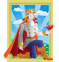 Lovely prince and princess holding hands Vector Image