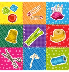 Sewing emblems set Royalty Free Vector Image - VectorStock