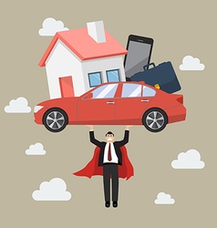 Superhero concept business flying targering high Vector Image