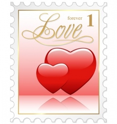 Love mail stamp hand drawn romantic Royalty Free Vector