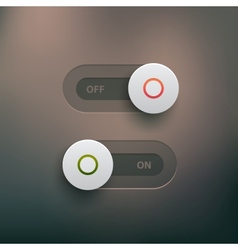 Buttons Switches Knobs Set With Realistic Light Vector Image
