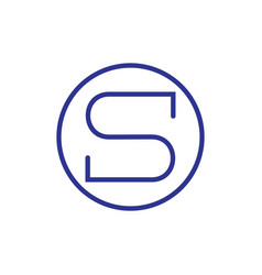 Letter ns simple geometric thin line logo Vector Image