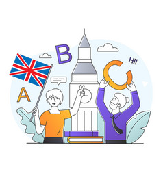 Learning english online concept Royalty Free Vector Image