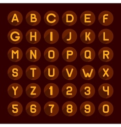 Golden Metallic Shiny ABC Letters and Numbers Vector Image