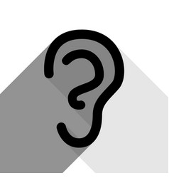 Human ear sign black dotted icon on white Vector Image
