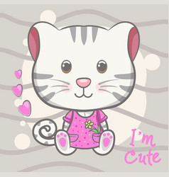 Cute cat gaming animal game Royalty Free Vector Image