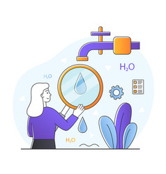 Water quality research and control tiny people Vector Image
