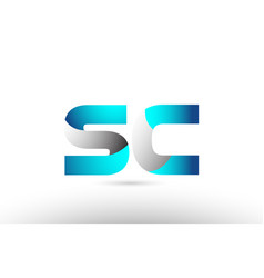 Grey blue alphabet letter sc s c logo icon design Vector Image