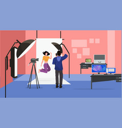 Professional photo studio interior cartoon Vector Image