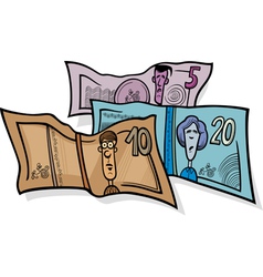 Banknotes currency cartoon Royalty Free Vector Image