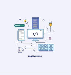 Web Development Line Icons Royalty Free Vector Image
