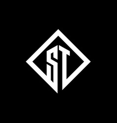 St logo monogram with gold colors and shield Vector Image