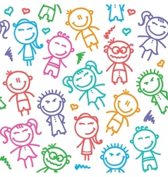 Hand drawn kid pattern Royalty Free Vector Image