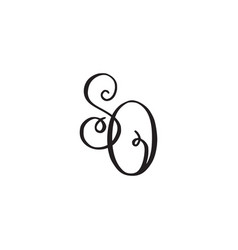 Handwritten monogram so icon Royalty Free Vector Image